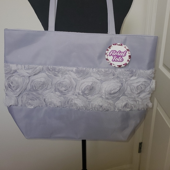 Bags | Brand New Purpleperiwinkle Floral Tote | Poshmark